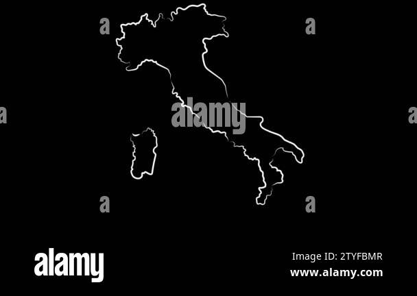 Animation. Italy. Naples. Coloring the map of the country in the colors ...