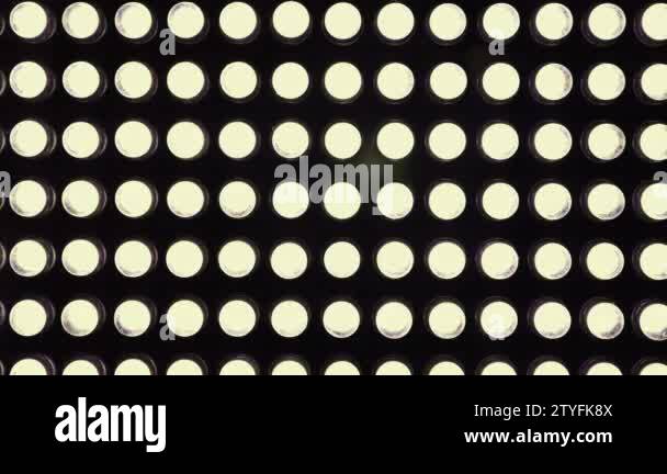 Transparent LED panel with light emitting diodes turning on and off ...