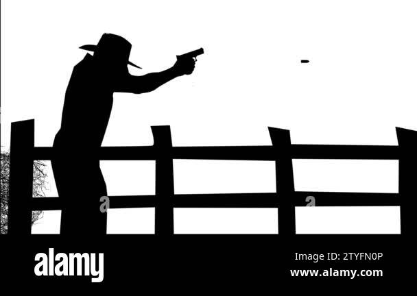 Man Firing Gun Animation Silhouette Stock Video Footage - Alamy