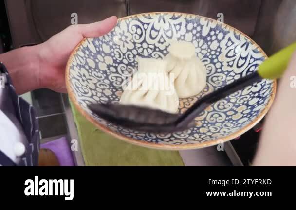 Traditional georgian khinkali cooked in Stock Videos & Footage - HD and ...