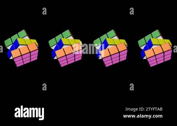 Los Angeles. USA. May 01. 2018. Exhibition technology. The transformation of the Rubik's cube ...