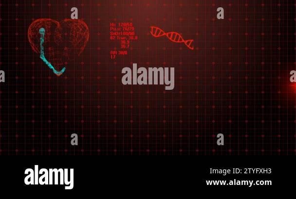 ECG cardiac monitor goes flat line. ECG showing a pulsing heart rate ...