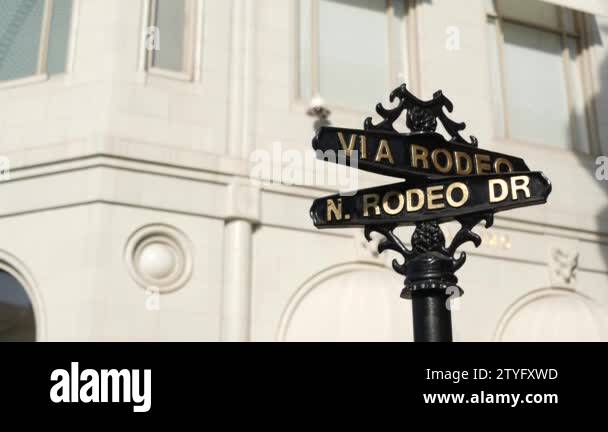 World famous Rodeo Drive symbol, Cross Street Sign, Intersection in ...