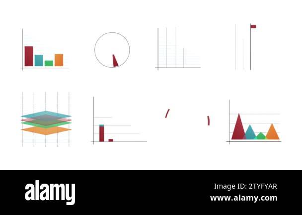 Business Stats And Infographics Layout Pack/ 4k animation of a set of ...