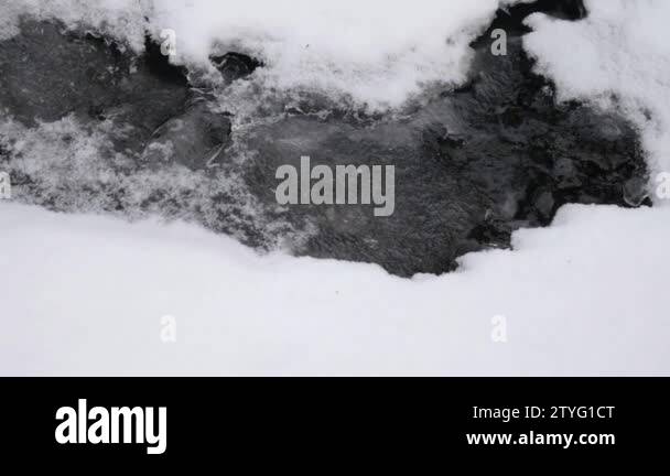 A stream making its way through the ice crust. The beginning of warming ...