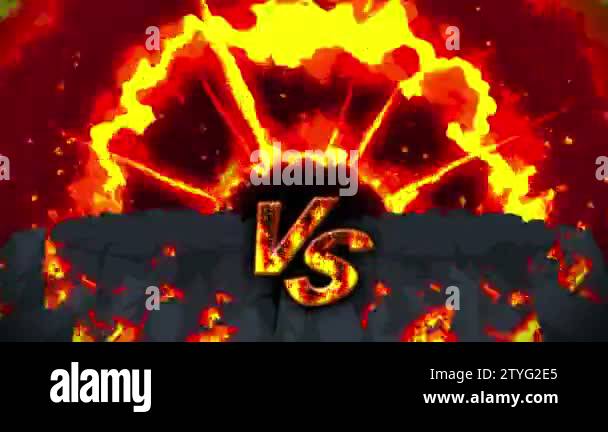 Cartoon fire animation. Flame loop background. Competition. Battle game ...