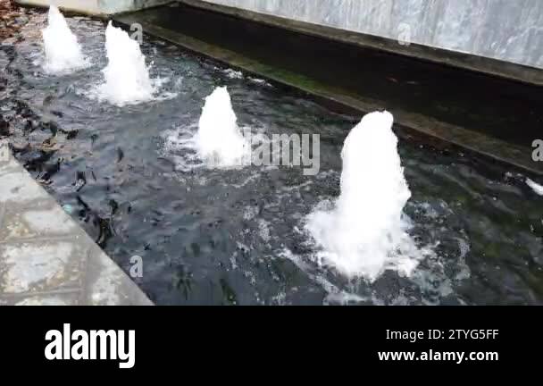 Water fountain shoot up and drop splashing in slow motion UHD, 4k ultra ...