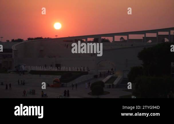 Katara Cultural village at sunset with multi purpose hall amphitheater ...
