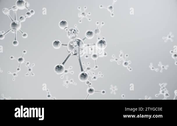 3D animation molecule structure. Scientific medical background with ...