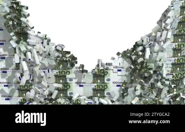 weight breaks the wall of money, after which it is completely destroyed ...