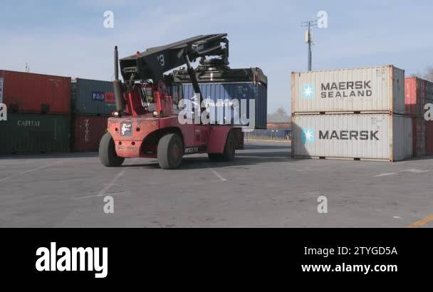 Dobanovci, Serbia - March 03, 2017: Cargo Reach Stacker Forklift ...