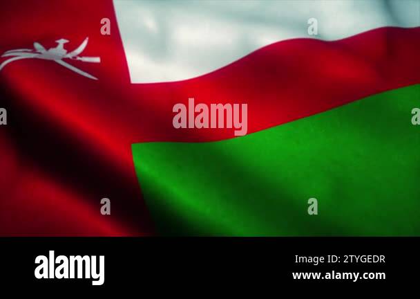 Oman flag waving in the wind. National flag of Oman. Sign of Oman ...