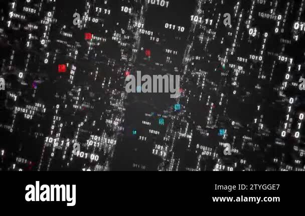 Digital Fly Binary Code Background Loop Data Binary Code Network 4k Loop Animation White