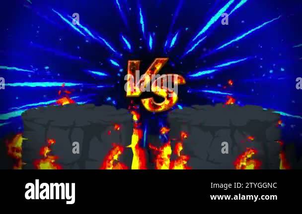 Cartoon fire animation. Flame loop background. Competition. Battle game ...