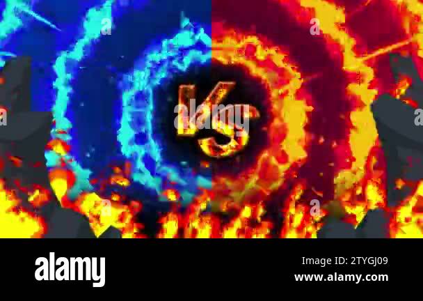 Cartoon fire animation. Flame loop background. Competition. Battle game ...