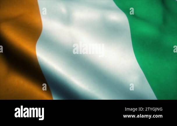 Ivory Coast flag waving in the wind. National flag of Ivory Coast. Sign ...