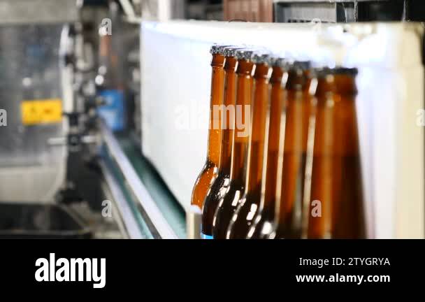 Conveyor line glass bottle production Stock Videos & Footage - HD and ...