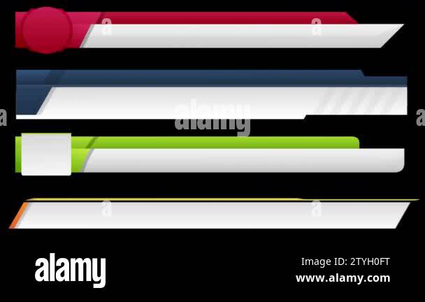 4k animated lower thirds on transparent background ready to compose ...