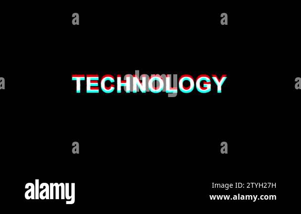 19. Technology Glitch Effect Text Digital TV Distortion 4K Loop ...
