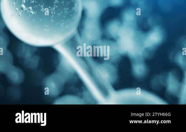 3D animation molecule structure. Scientific medical background with ...