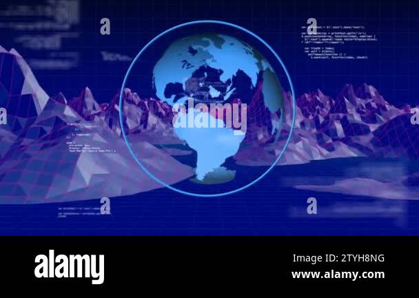 Digitally generated globe rotating landscape Stock Videos & Footage ...