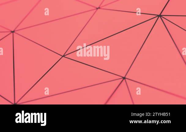 Abstract animated background made of polygonal shape. Red low poly ...