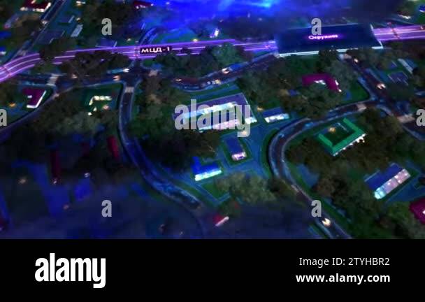 Demonstration of animated city map with transport development plan ...