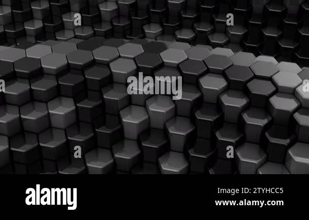 Hexagons Formed A Wave. Abstract background, 2 in 1, loop, created in 4K, 3d animation Stock ...
