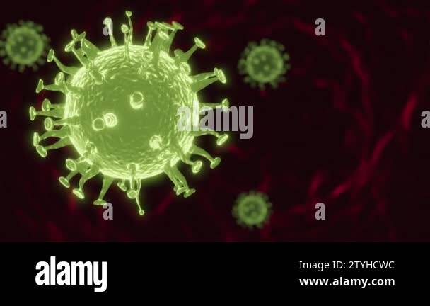 3D animation Coronavirus cell inside human body. COVID-19 cell in ...