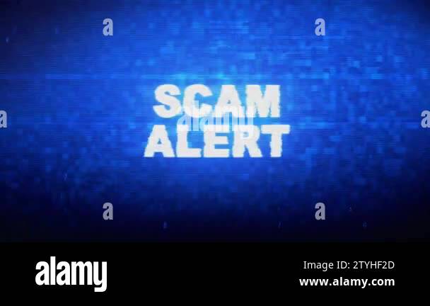 Scam Alert Text Digital Noise Twitch Glitch Distortion Effect Error ...