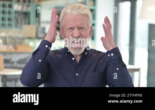 Portrait old man screaming shouting Stock Videos & Footage - HD and 4K ...