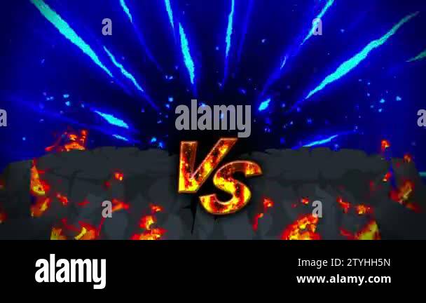 Cartoon fire animation. Flame loop background. Competition. Battle game ...