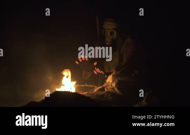 Stalker survivor Soldier wearing Gas Mask in an Apocalypse War scenario ...
