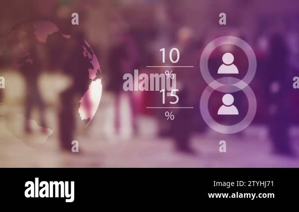 World Population Data Presentation Concept with Blur People Crowd and ...