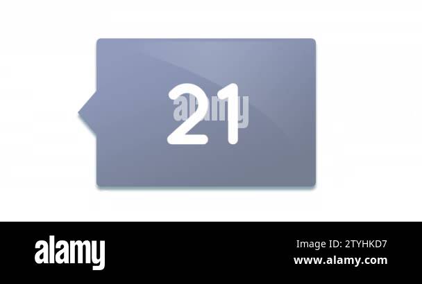 Animation of numbers increasing in a grey chat box with a white ...