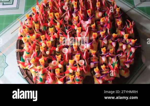 Tohe, the traditional toys in Vietnam made by colored rice powder Stock ...