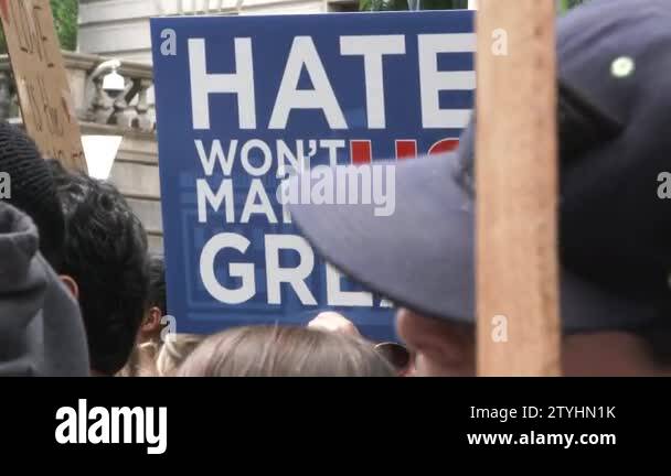 Anti hate rally sign Stock Videos & Footage - HD and 4K Video Clips - Alamy