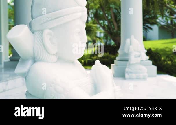 Decorative stone sculptures on columns background of mansion in ...