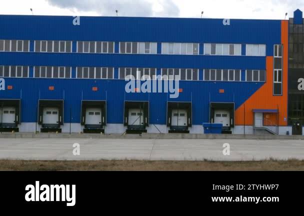 Loading dock on warehouse. modern logistics center. docking stations of ...