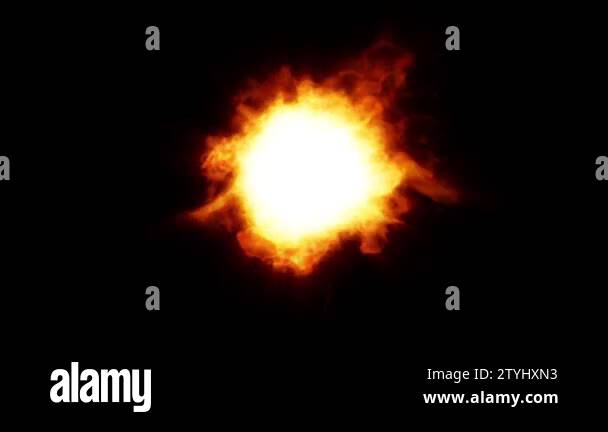 Shockwave Fire Explosion Loop/Animation of a powerful fire explosion wave effect with fluid ...