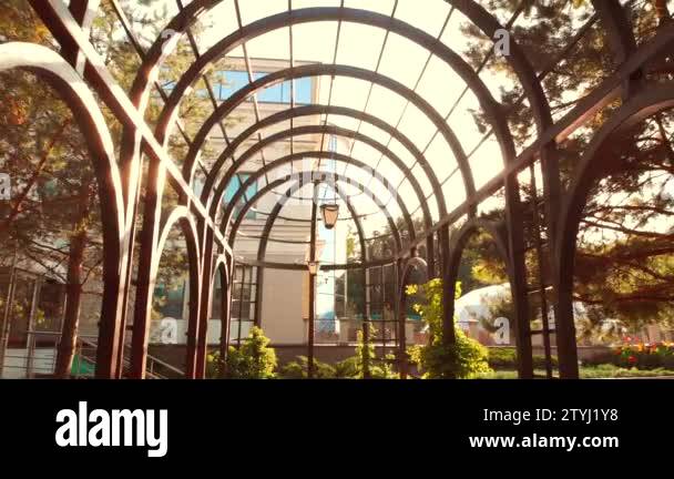 Arch archway walkway arched tunnel walkway Stock Videos & Footage - HD ...