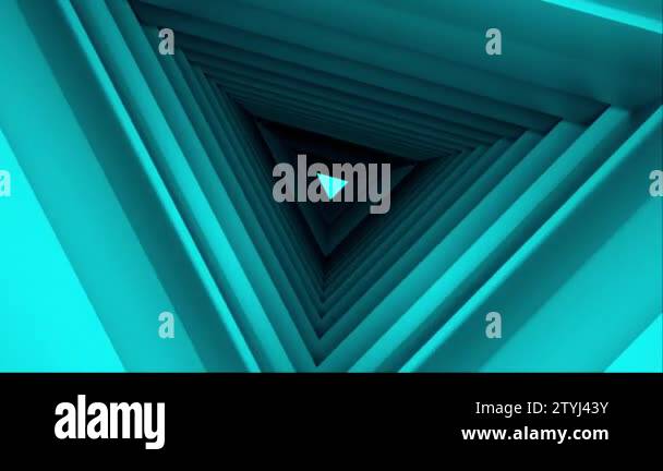 Computer generated triangle tunnel. Space of the future. 3d rendering ...