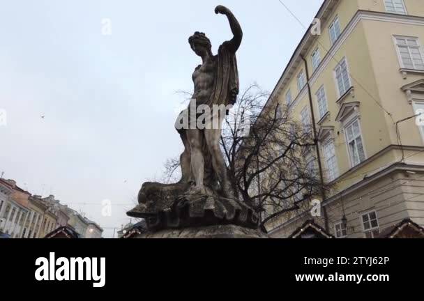 The fountain with the figure of Amphitrite. Statue of Amphitrite in ...