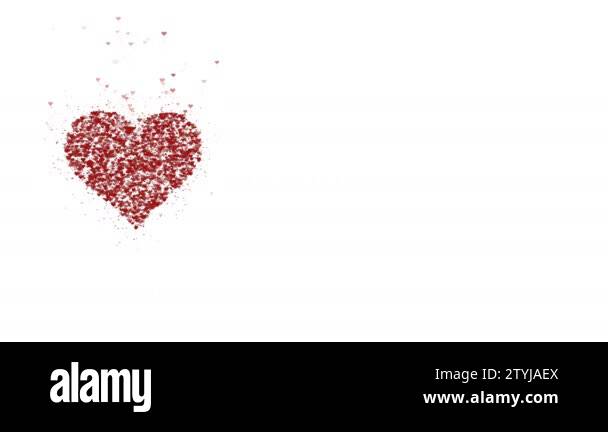 Red heart is isolated on white background. Accumulation of little ...