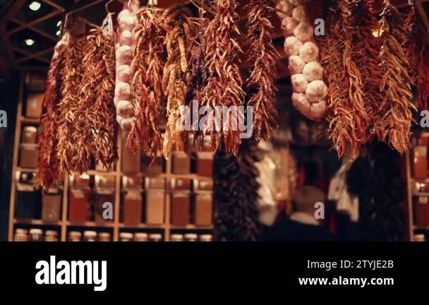 Chilli peppers hanging display Stock Videos & Footage - HD and 4K Video ...