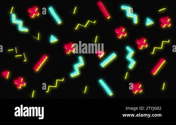 Animation of seamless loop of red and green 3d abstract shapes rotating ...