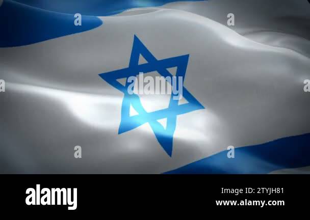 Israel waving flag. National 3d Jewish flag waving. Sign of Israel ...