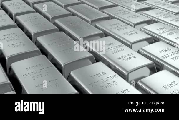 Gallium ingots background, loop animation. 3D rendering Stock Video ...