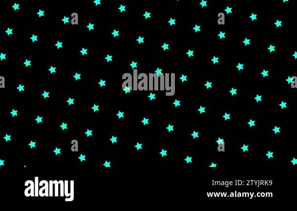 Repeating pattern of rotating stars on black background. Animation ...