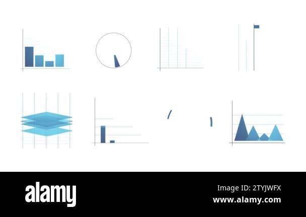 Business Stats And Infographics Layout Pack/ 4k animation of a set of ...